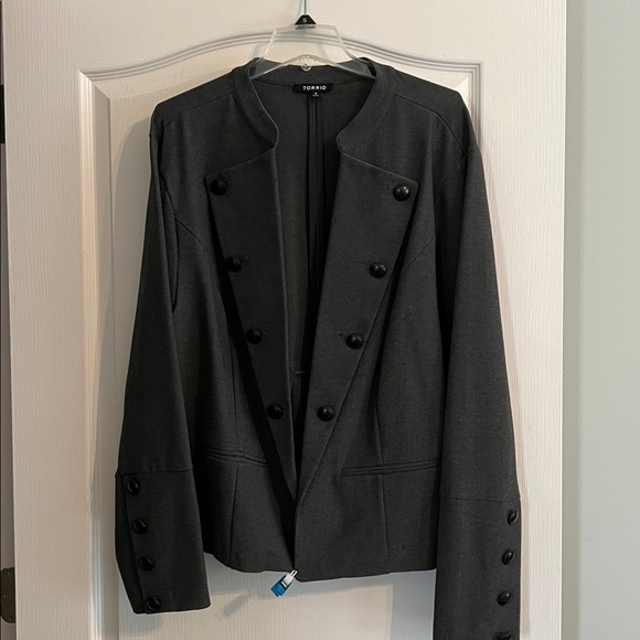 torrid | Jackets & Coats | Torrid Charcoal Doublebreasted Jacket | Poshmark
